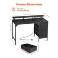 47" Computer Desk with LED & Power Outlet, 4 Drawers & display screen ...
