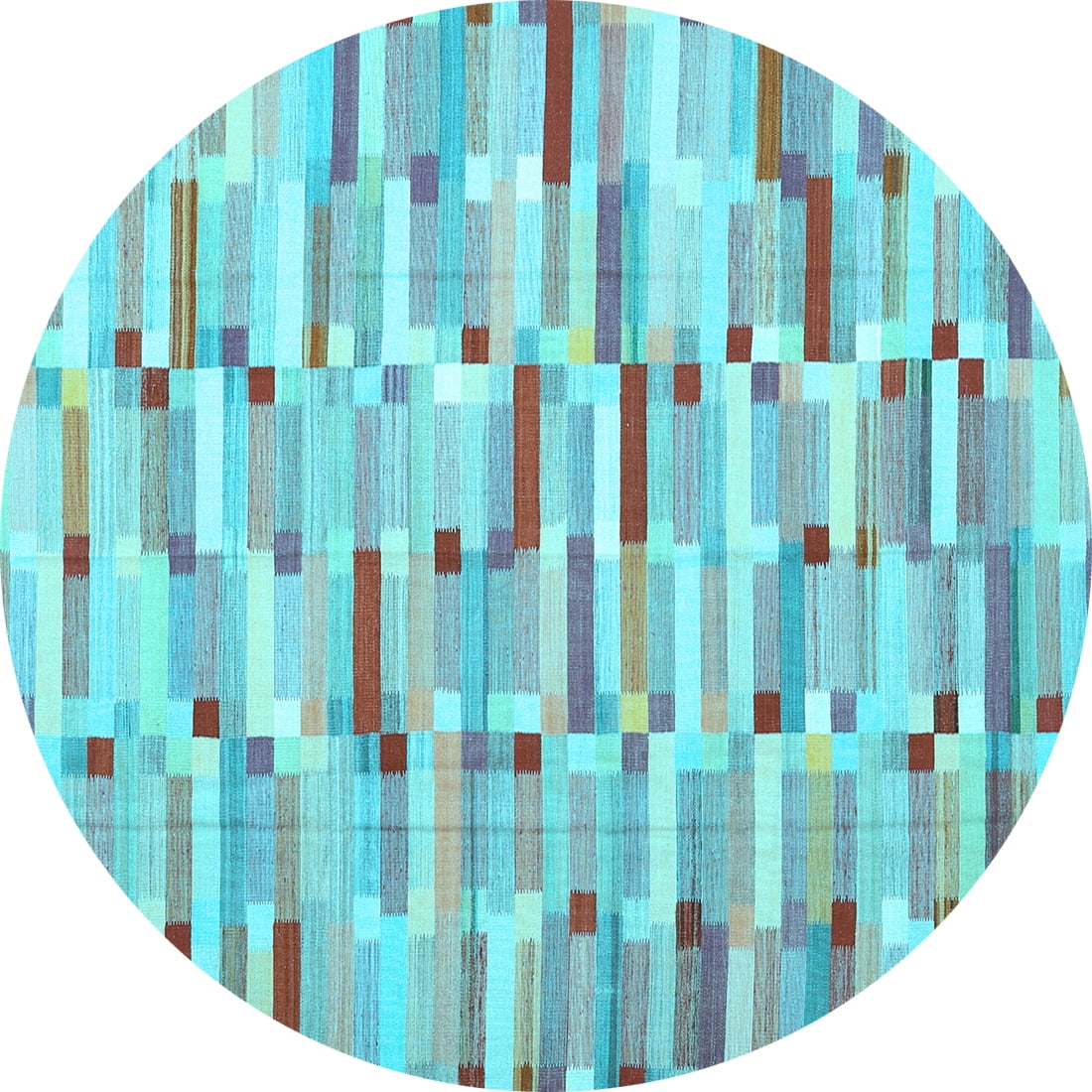 Ahgly Company Indoor Round Abstract Light Blue Contemporary Area Rugs ...