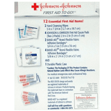 4 Pack - JOHNSON & JOHNSON First Aid To Go Kit 12 Items 1 Each ...