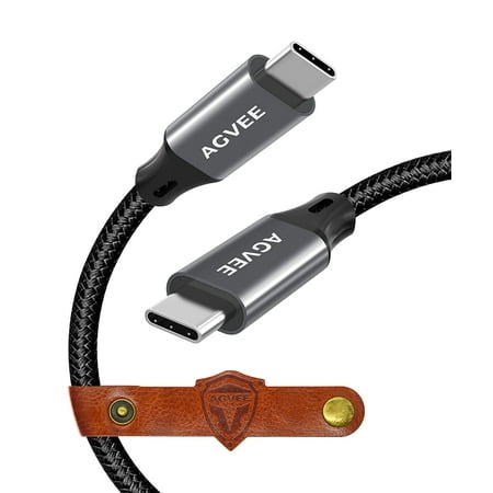 AGVEE 100W Long USB-C to USB-C Cable [2 Pack 2m 3m] Braided Fast Type-C ...