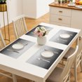 Black Gray Mosaic Placemats Set of 6, Minimalist Abstract Hexagonal ...
