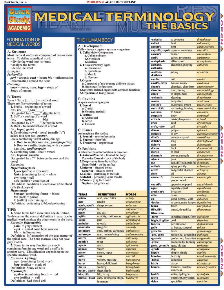 Medical Terminology The Basics Other Walmart