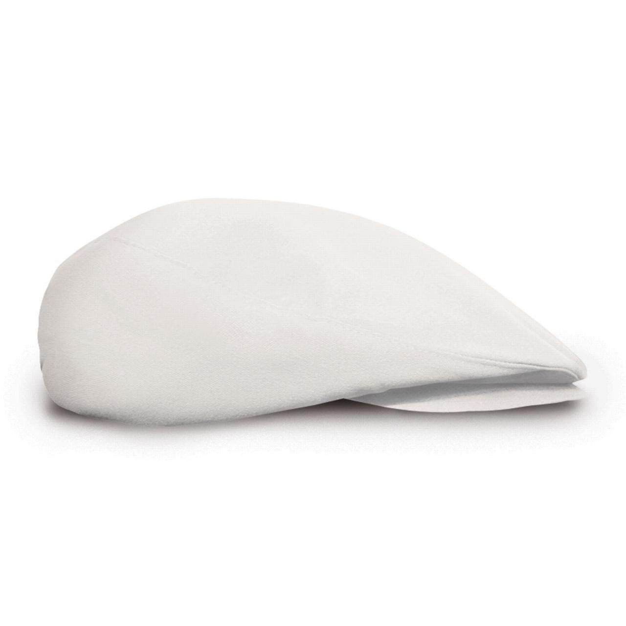 Flat Newsboy Traditional Golf Cap: 'Par 3' - Mens - Solid - White ...