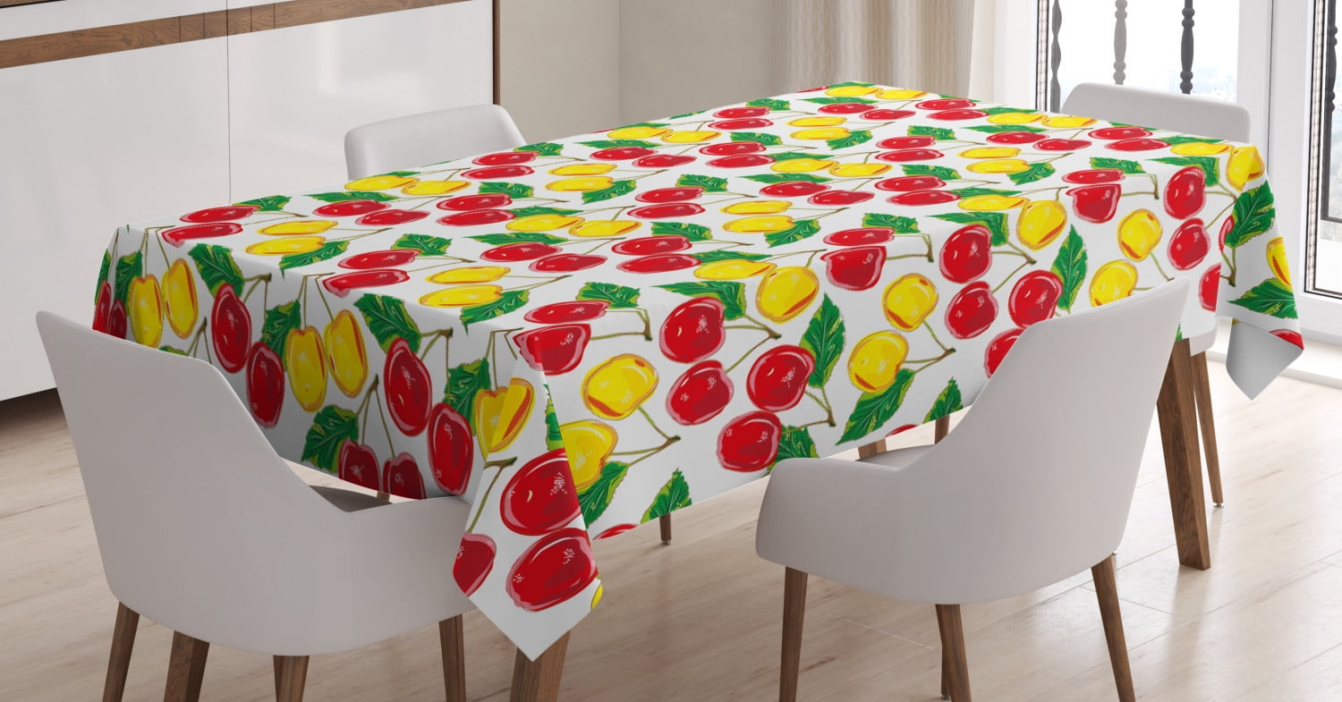 Ambesonne Fruit Tablecloth Rectangular Table Cover, Graphic Colored ...