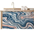 Blue Pink White Marble Cabinet Curtains 28" W x 51" L Fluid Art ...
