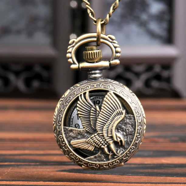 Eagle Pocket Watch with Chain | Vintage Pocket Watch Quartz Movement ...