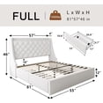 Honfach Full Bed Frame with 4 Storage Drawers, Upholstered Storage Bed ...
