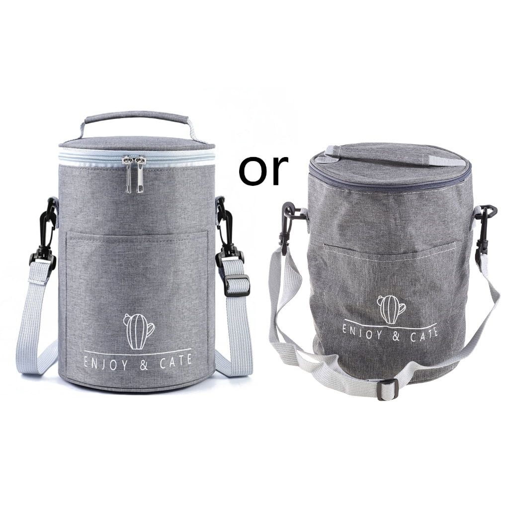SIEYIO Waterproof Oxford Insulated Round Lunch Tote Cylinder Cooler ...