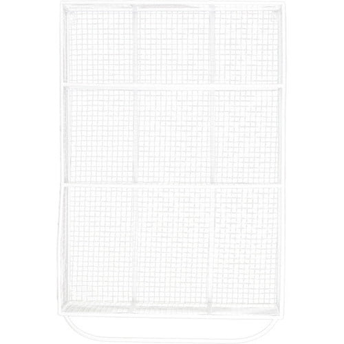 Metal Wall Shelf With 9 Shelves Mesh Backing And Hanger Bar - White ...