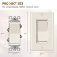 10 Pack Decora Light Switch,Ivory, Single Pole Paddle Rocker,15A 120V ...