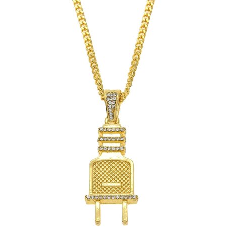 Hip Hop Rapper 14k Gold Plated Cz Fully Iced-out 316l Stainless Steel ...