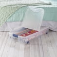 Sterilite Large 66 Quart Clear Underbed Storage Bin with Latch Lid and ...