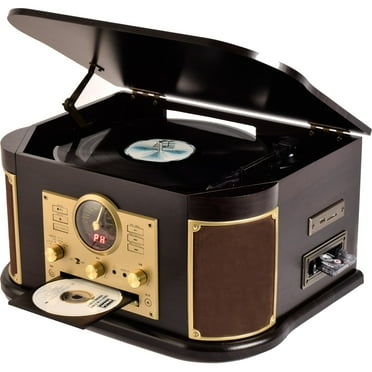 TechPlay Retro Turntable, Double CD & Cassette Recorder/Player, BT, AM ...