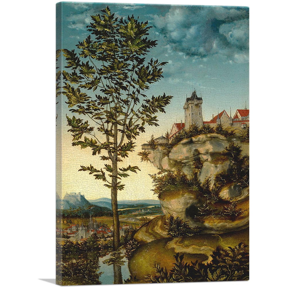 ARTCANVAS Landscape With Fortified Buildings On Rocky Bluff Canvas Art ...