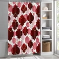 Burgundy Red Moroccan Texture Shower Curtain Set, Waterproof Shower ...