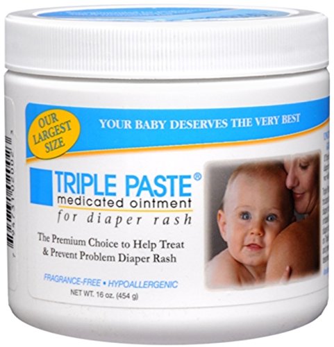 Triple Paste Diaper Rash Cream, Hypoallergenic Medicated Ointment for ...