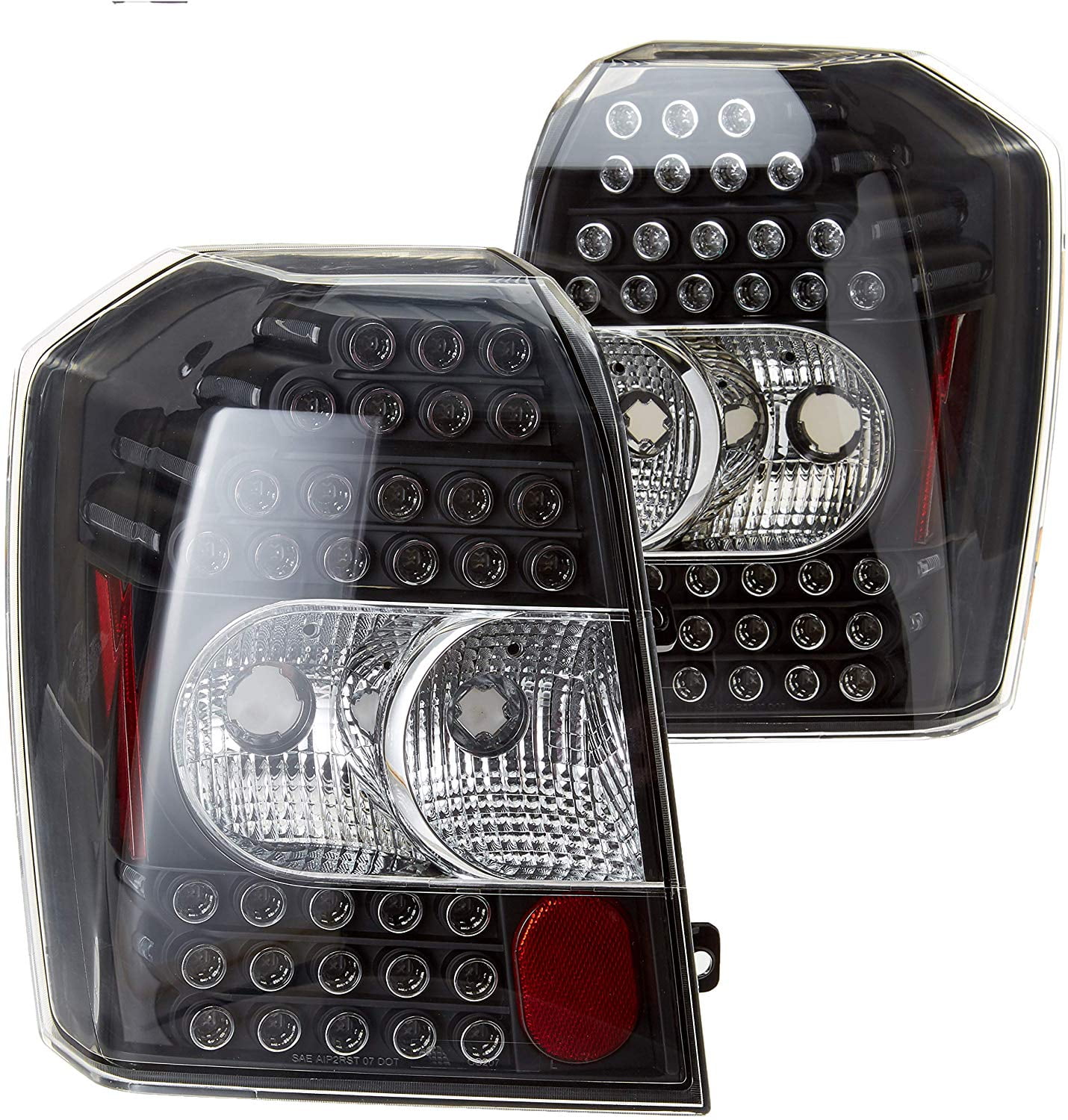 LED Tail Lights Rear Brake Lamp In Black Housing Clear Lens Made For ...