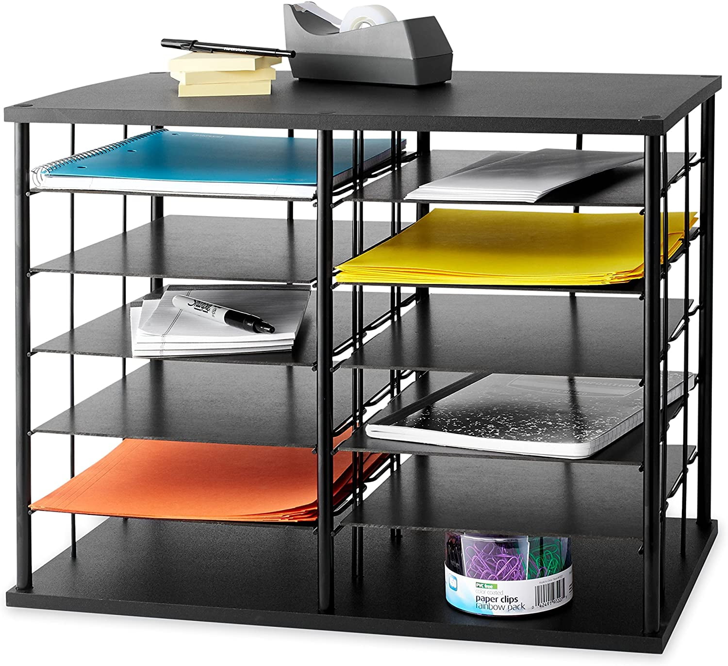 Rubbermaid Organizer Desk, 12-Compartment Mail Organizer with Removable ...