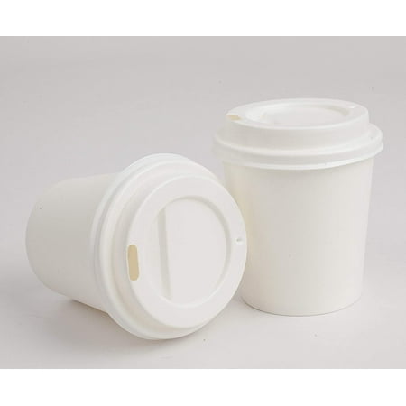 EAYY, Disposable Paper Coffee Cups 4 oz. Cups & Lids Quantity 50 cups ...