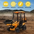 JoyWheels 12V Electric Excavator Battery-Powered Toy Tractor, Ride on ...