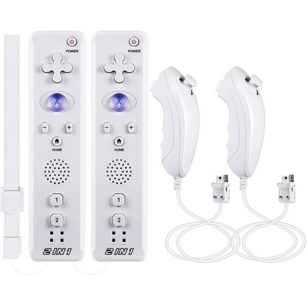 suily Built-in Motion Plus Remote + Nunchunk Controller 2 in 1 Set ...