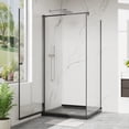 Sunrinx 36" W x 36" D x 72" H Frameless Corner Shower Enclosure, Pivot ...