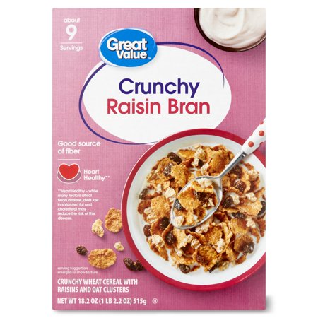 Great Value Crunchy Raisin Bran Breakfast Cereal, 18.2 oz – BrickSeek