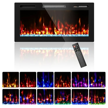 Magshion 50'' LED Electric Fireplace, 1400W Wall Mounted Heater with ...