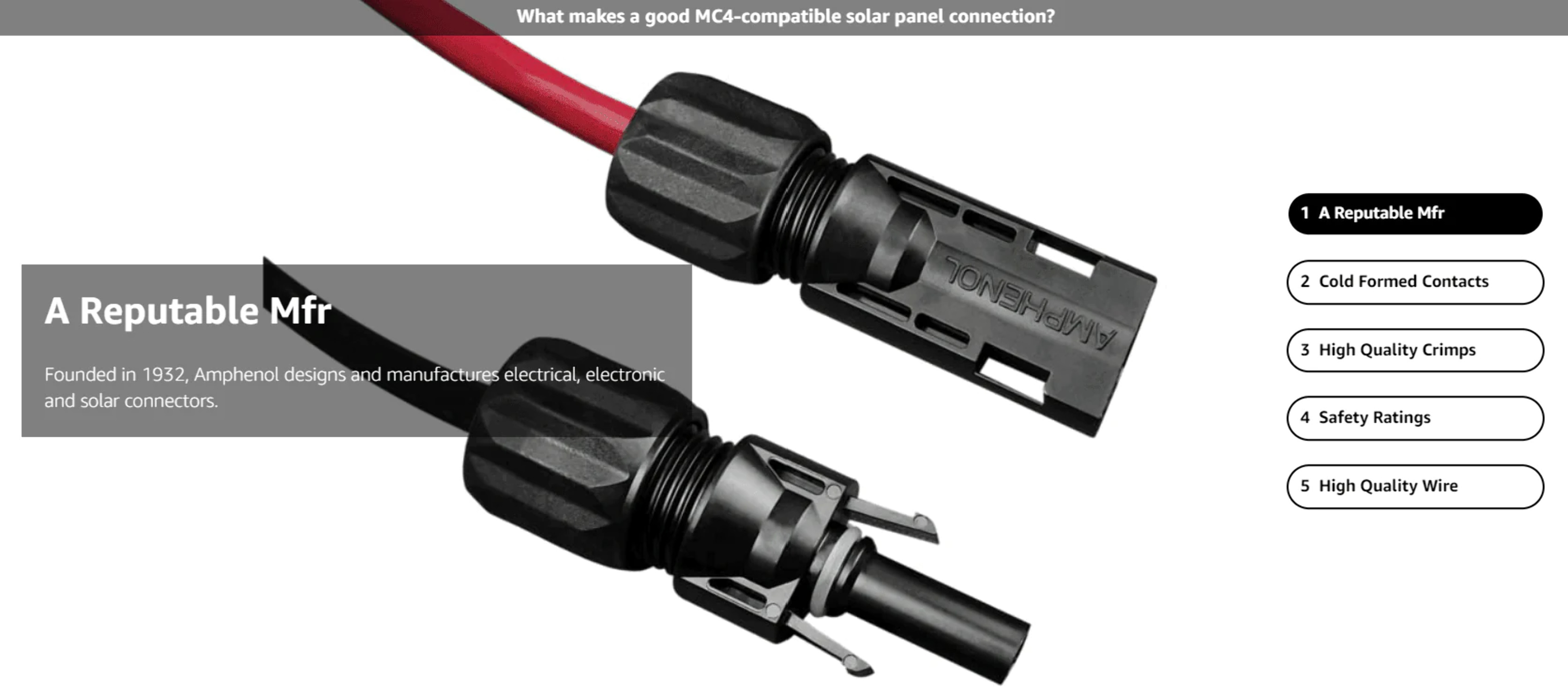 Heavy Duty High Current PV Connector Pair for Solar Panels and Solar Extension Wires (MC4 ...