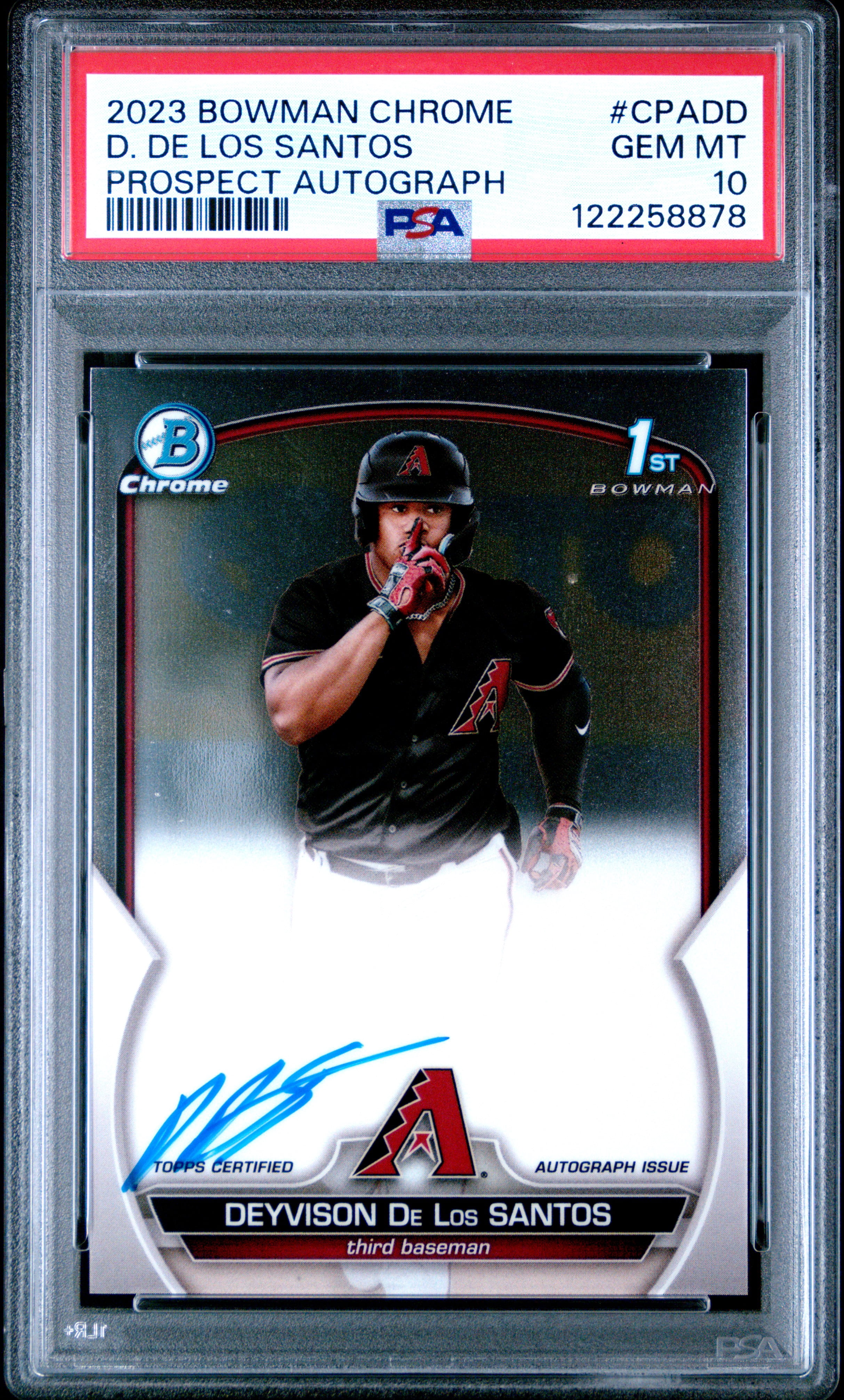 2023 Bowman Chrome Prospect Autographs D. De Los Santos #CPADD PSA 10 ...
