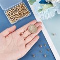 200Pcs 4 Styles Brass Spacer Beads Long-Lasting Plated Round Real 24K ...