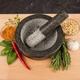 Large Black Granite Mortar & Pestle Natural Stone Grinder for Spices ...