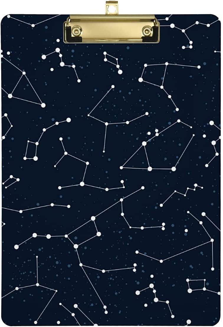 FMSHPON Sky Map Stars Clipboard Hardboard Wood Nursing Clip Board and ...
