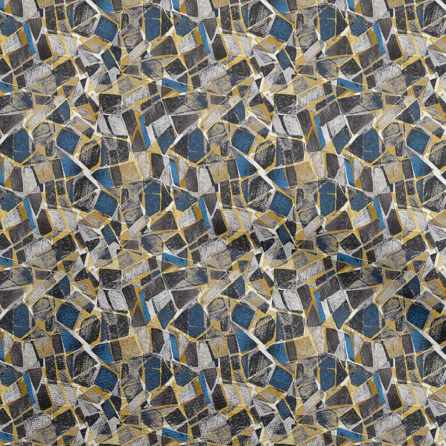 oneOone Silk Tabby Teal Blue Fabric Abstract Geometric With Texture ...