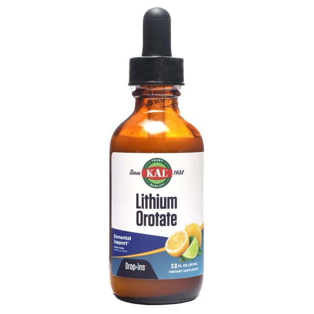 Kal - Lithium Orotate Drops Ins Natural Lemon Lime Flavor 4 mg. - 2 fl ...