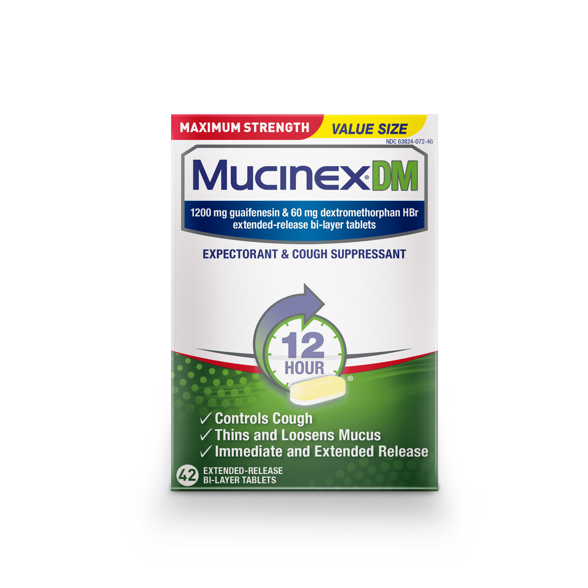 Mucinex DM 12-Hour Maximum Strength Expectorant and Cough Suppressant ... Mucinex DM 12-Hour Maximum Strength Expectorant and Cough Suppressant ...