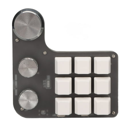 Mini Macro Mechanical Gaming Keyboard, 9 Keys 3 Knobs One Handed USB PC Keypad Programmable ...
