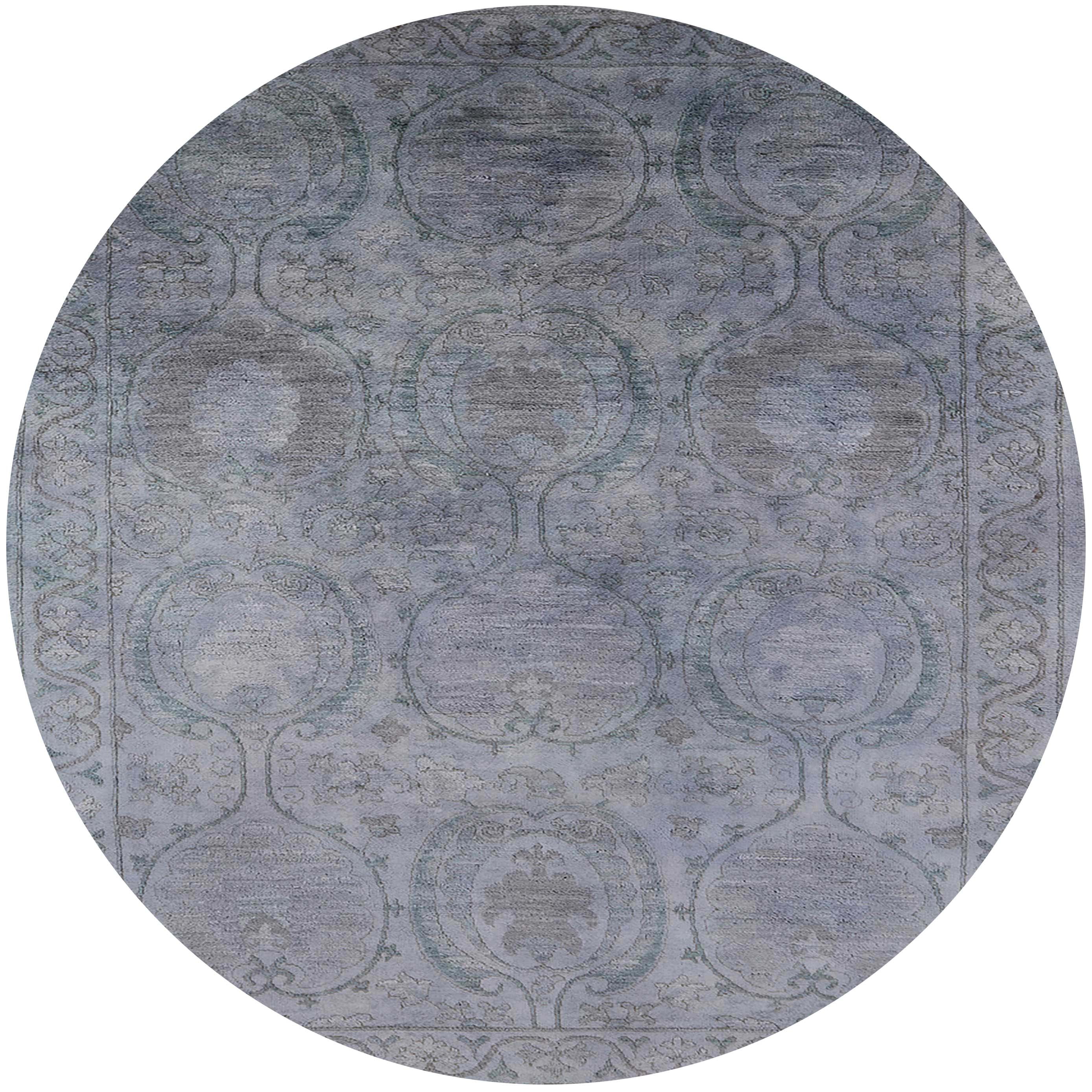 Ahgly Company Indoor Round Mid-Century Modern Dark Gray Oriental Area ...