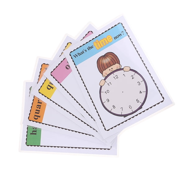 5 Pieces, 30*22cm, Time, Large Words Flash Cards Learning Flashcards ...