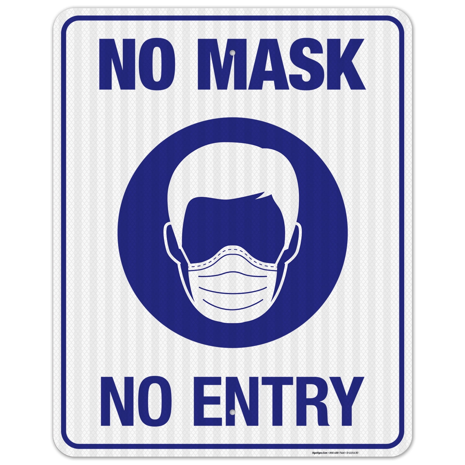 Mask Required Sign, No Mask No Entry Sign, 24x30 Reflective Aluminum ...