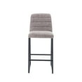 Tufted Upholstered Low Bar Stools with Black Metal Legs and Back, Mid ...