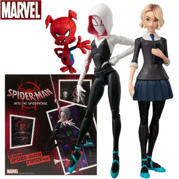 Spider-man Into The Spider-verse Women Spiderman Gwen Spider-ham Action ...