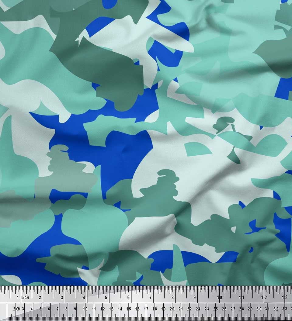 Soimoi Cotton Duck Fabric Two Tone Camouflage Print Fabric by the Yard ...