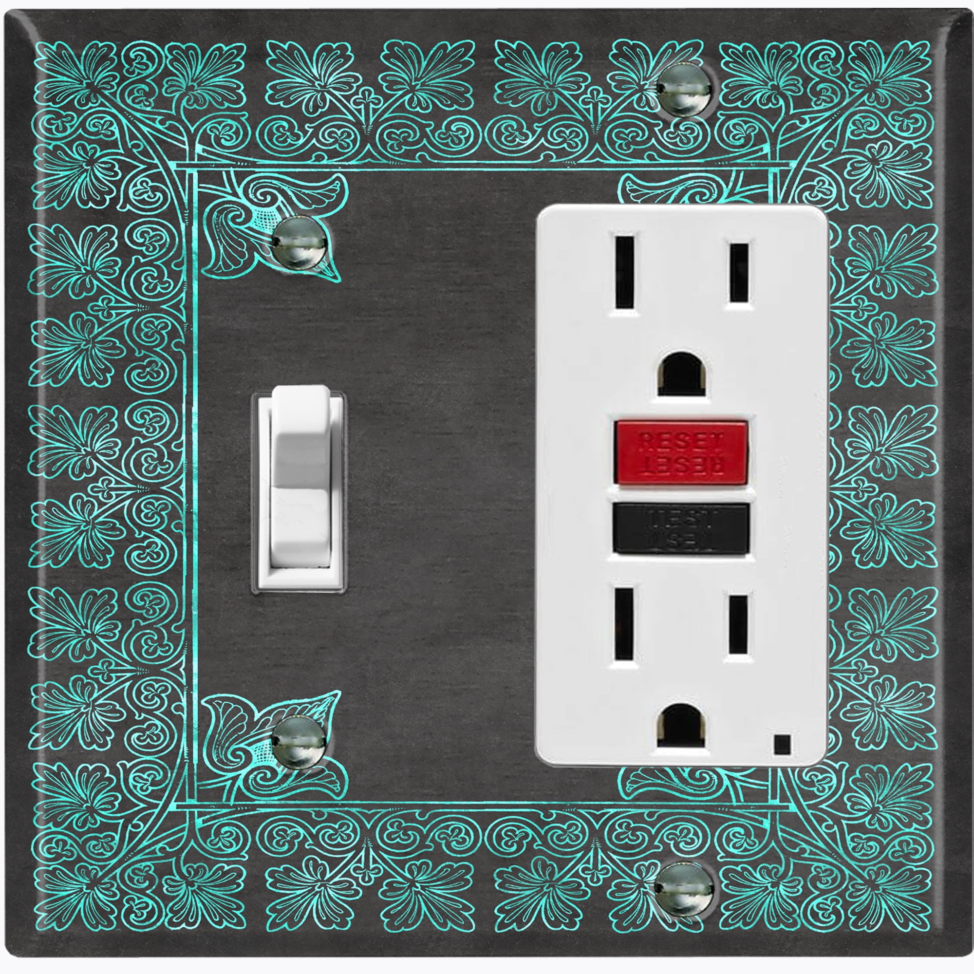 Metal Light Switch Plate Outlet Cover (French Victorian Frame - Single ...