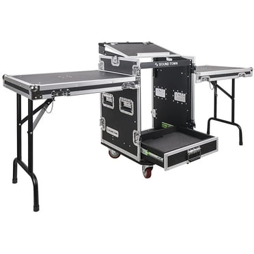 Sound Town 16U PA DJ Rack/Road ATA Case with 11U Slant Mixer Top, 20 ...