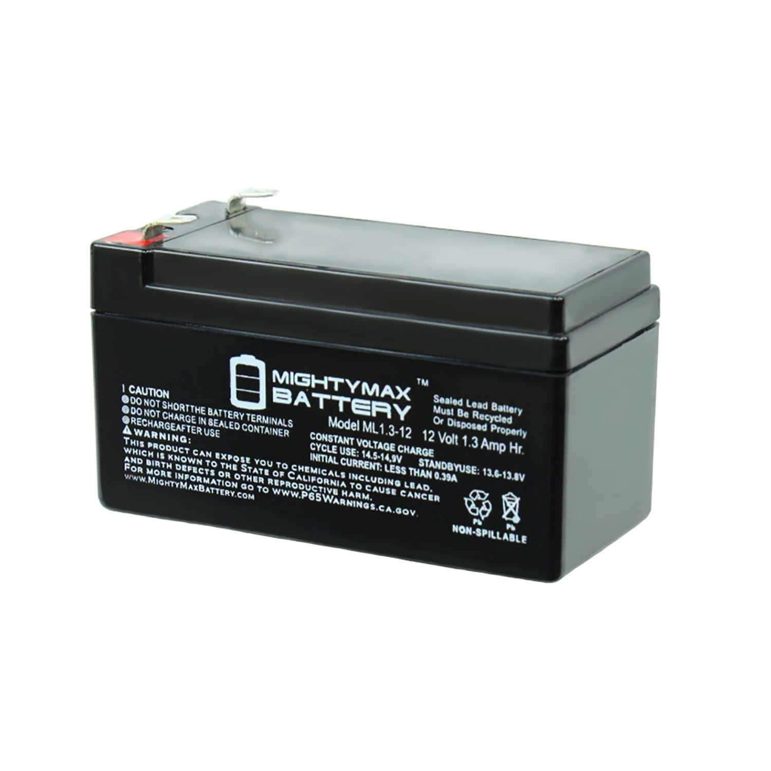 12V 1.3Ah Battery Replacement for Consent GS121-3 + 12V 1Amp Charger ...