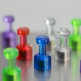 OfficeMate Magnetic Push Pin Magnets, Assorted Translucent Colors, Pack ...