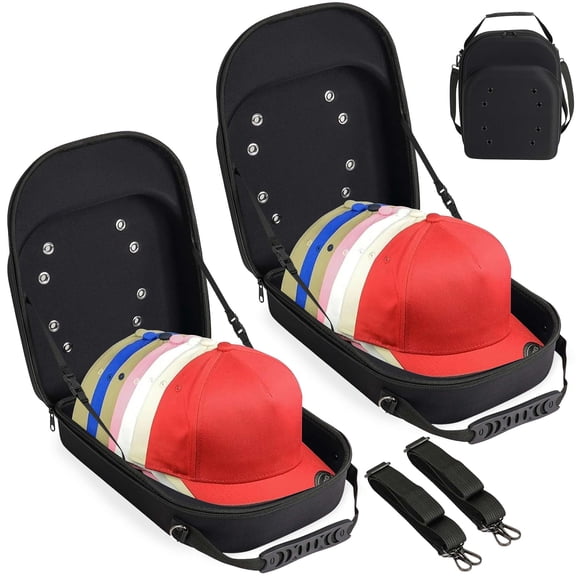 Gustave 2Pcs Hat Travel Case for 6 Baseball Caps, Hard Shell Crush ...