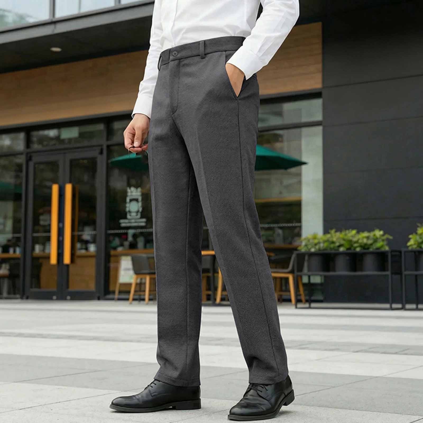 Click here for Ceisia Mens Solid Color Slim Straight Leg Wool-Lik... prices