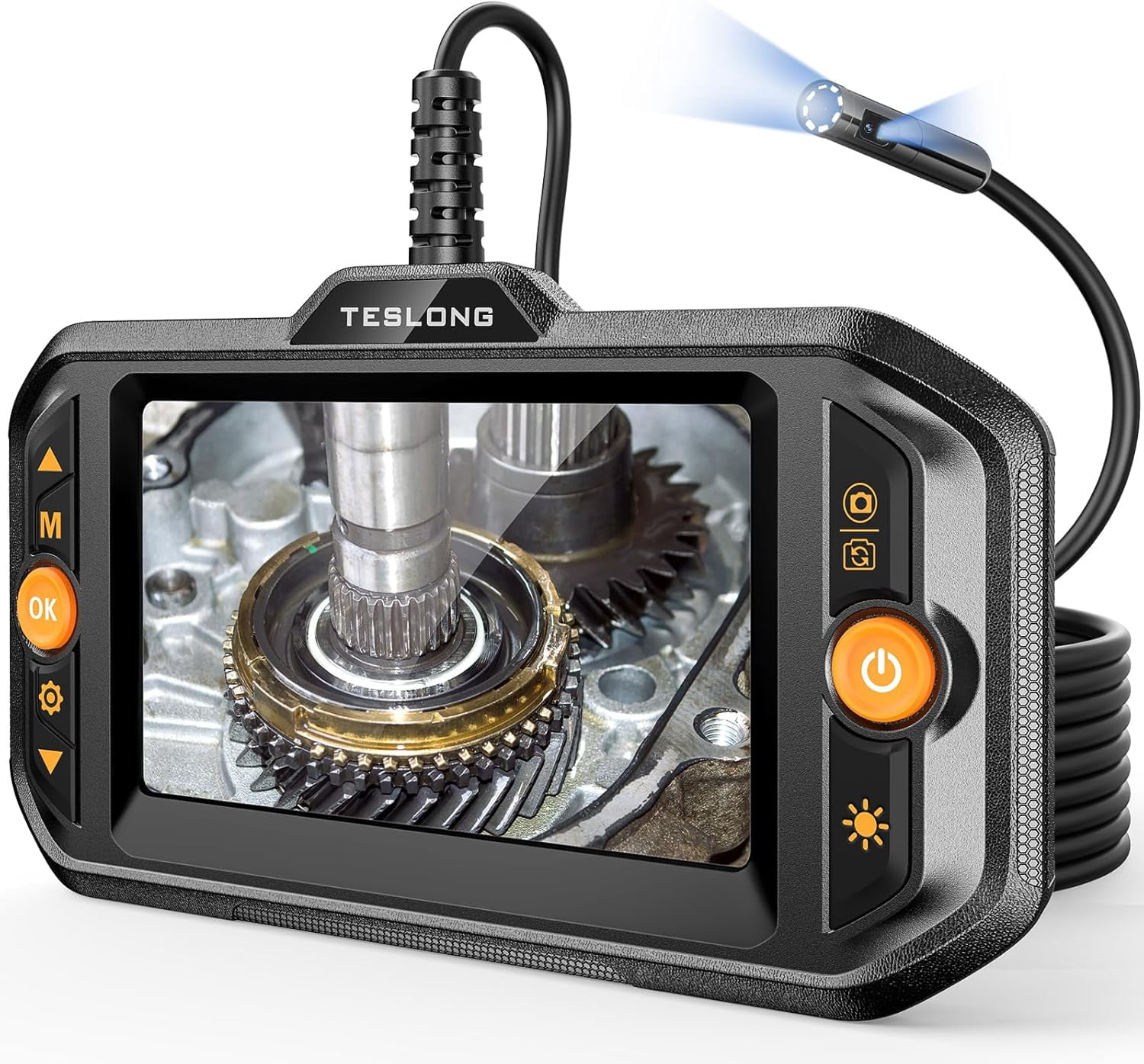 Dual Lens Endoscope with Light, Mechanic Borescope Inspection Camera ...